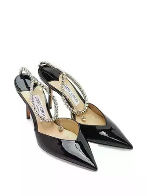 JIMMY CHOO Saeda Crystal Ankle Pumps