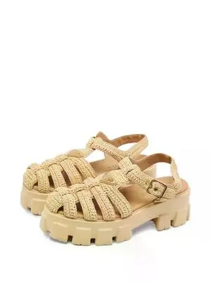 Prada Monolith Raffia Sandals