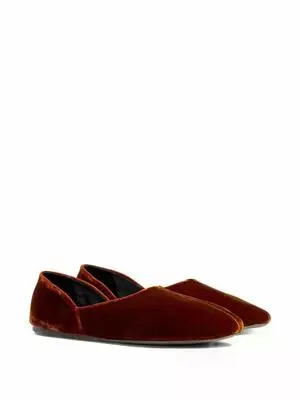 Khaite Jane Ballet Flats In Rust Velvet
