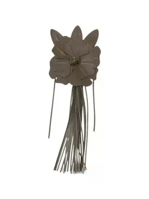 Pinko Floral-appliqué Leather Bag Charm