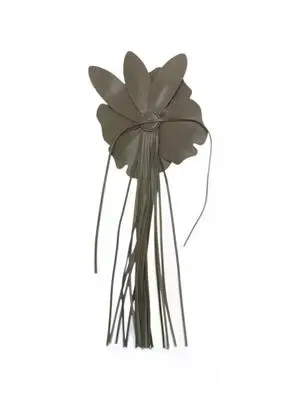 Pinko Floral-appliqué Leather Bag Charm