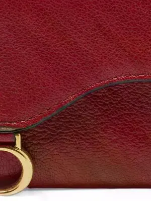 Dior 2023 Saddle Leather Trifold Wallet - Red