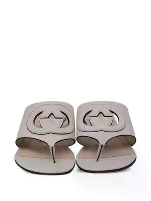 Gucci Interlocking G Cut-out Thong Sandals - Neutrals