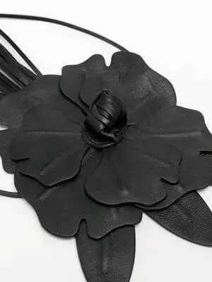 Pinko Floral-appliqué Fringed Keyring