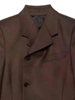 ALAINPAUL Asymmetric-fastening Wool Jacket