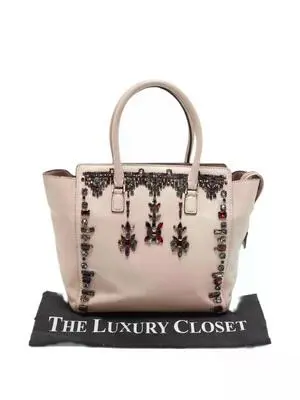 Valentino Garavani Crystal-embellished Trapeze Tote Bag