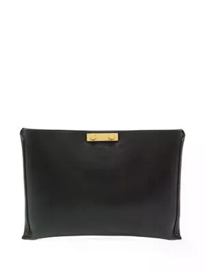 Marni Pushlock Leather Clutch Bag - Black