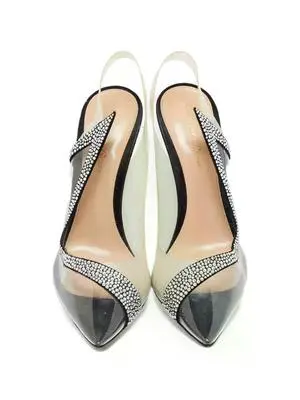 GIANVITO ROSSI Hortensia Crystal-embellished Slingback Pumps