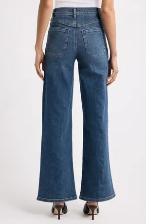 FRAME Le Slim Palazzo Patch Pocket High Waist Wide Leg Jeans
