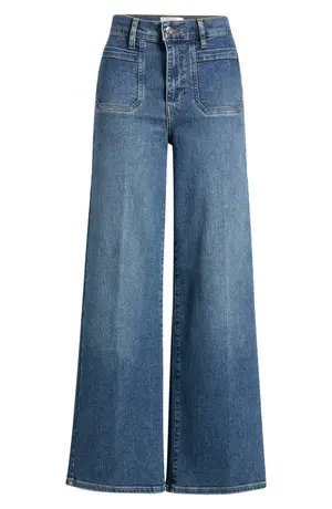 FRAME Le Slim Palazzo Patch Pocket High Waist Wide Leg Jeans