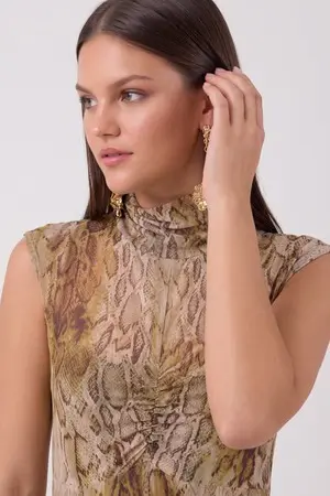 Rachel Rachel Roy Junette Mock Neck Godet Midi Dress
