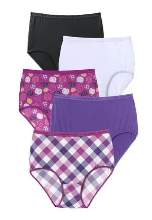 COMFORT CHOICE 5 Pack Tag Free Full Coverage Cotton Brief (plus) Fall Pack