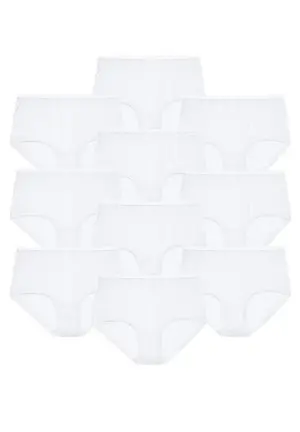 COMFORT CHOICE Full Coverage Classic Nylon Brief Pack - White Pack