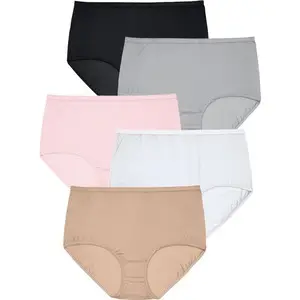 COMFORT CHOICE 5 Pack Classic Silky Nylon Brief (plus) Basic Pack