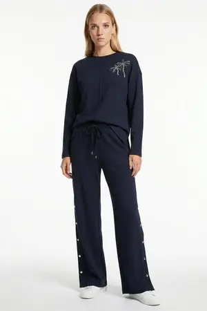 EXQUISE Chevi Side Button Knit Pants
