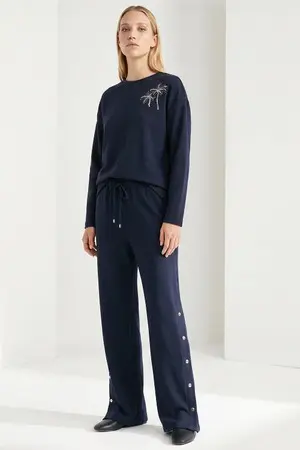 EXQUISE Chevi Side Button Knit Pants