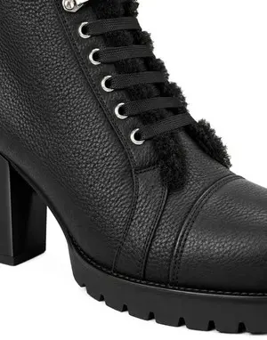 Philipp Plein Leather Boots Lo-heels Fake Fur