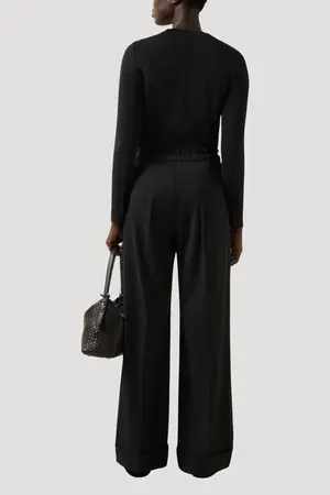 Bogner Elfy Virgin Wool Pleated Pants - Black