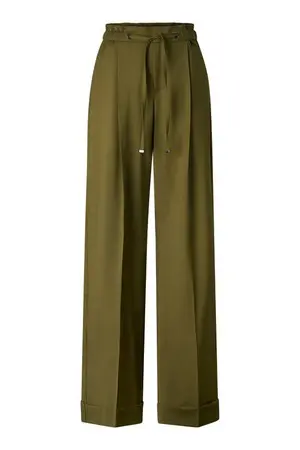 Bogner Elfy Virgin Wool Pleated Pants - Olive