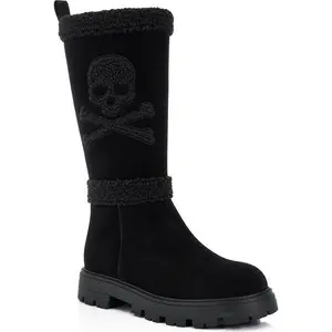 Philipp Plein Suede Boots Skull And Bones - Black