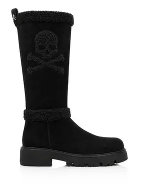 Philipp Plein Suede Boots Skull And Bones