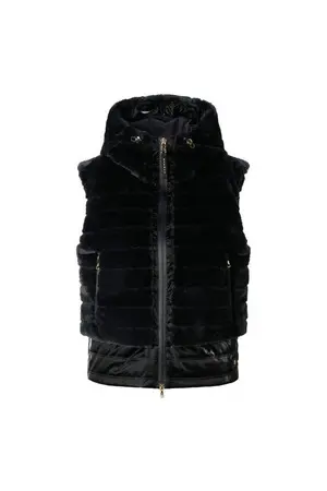 Bogner Manda Faux Fur Down Vest - Black