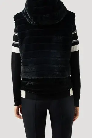 Bogner Manda Faux Fur Down Vest - Black