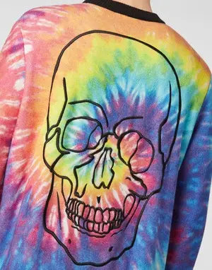 Philipp Plein Cashmere Pullover Round Neck Ls Tie Dye