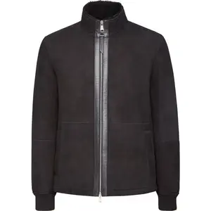 BILLIONAIRE Shearling Jacket Crest - Darkgrey