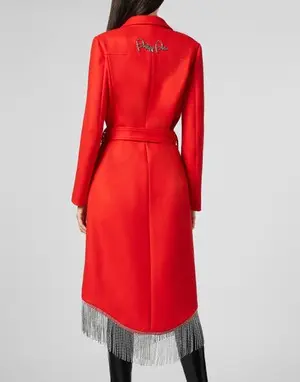 Philipp Plein Nara Full Color Crystal Classic Coat Fringe