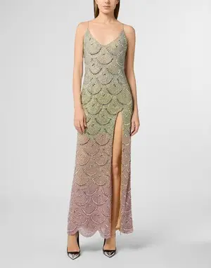 Philipp Plein Long Dress Waves - Multicolor