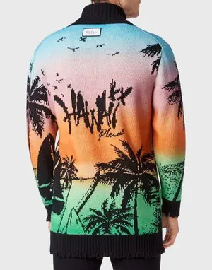 Philipp Plein Lambswool Oversize Cardigan Hawaii