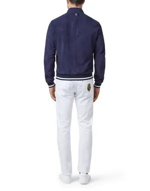 BILLIONAIRE Leather Bomber Members Only - Darkblue