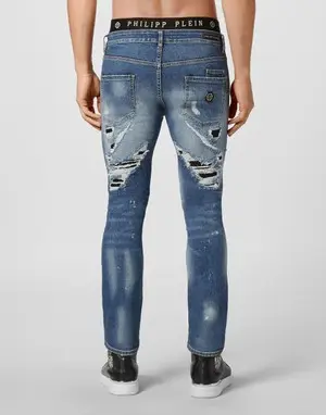 Philipp Plein Denim Super Straight Cut Destroyed