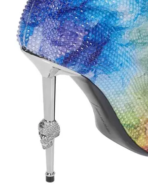 Philipp Plein Satin Boots Hi-heels Overknees Tie Dye