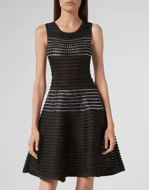 Philipp Plein Knit Day Dress Crystal - Black