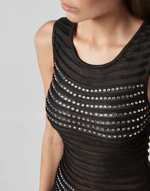 Philipp Plein Knit Day Dress Crystal