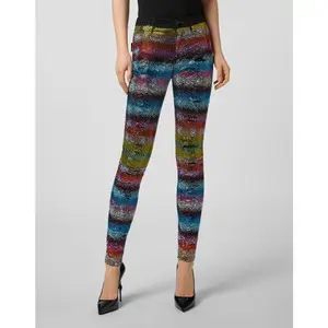 Philipp Plein High Waist Jegging Raindbow Crystal - Multicolor