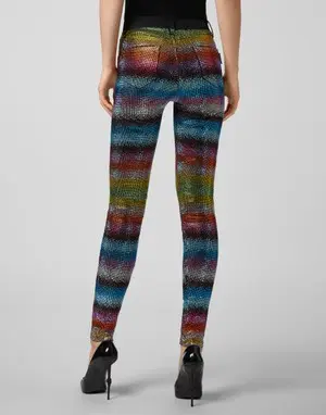 Philipp Plein High Waist Jegging Raindbow Crystal