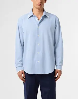 BILLIONAIRE Shirt Silver Cut Ls/milano Double B - Lightblue