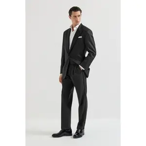 Brunello Cucinelli Lightweight Virgin Wool And Silk Twill Tuxedo With Peak-lapel Jacket - Black