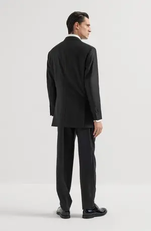 Brunello Cucinelli Lightweight Virgin Wool And Silk Twill Tuxedo With Peak-lapel Jacket