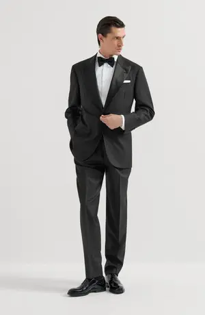 Brunello Cucinelli Lightweight Virgin Wool And Silk Twill Tuxedo With Peak-lapel Jacket