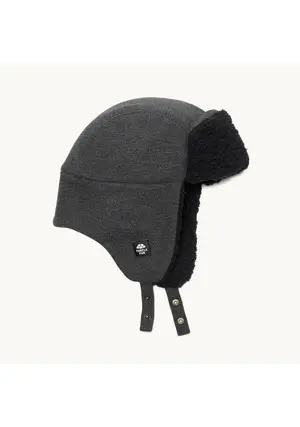Turtle Fur Luxe Wabasha Trapper With High Pile Fleece - Black