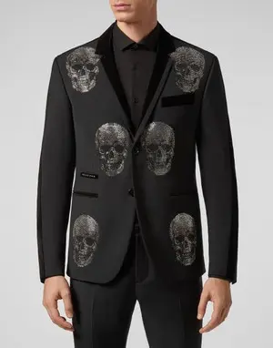 Philipp Plein Blazer Skull Crystal - Black