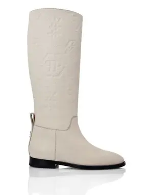 Philipp Plein Leather Boots Lo-heels Mid Monogram