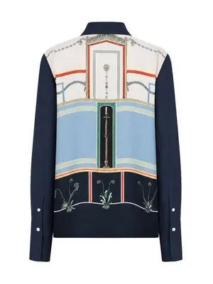 CALLAS MILANO Billie Scarf Back Shirt - Navy/combo