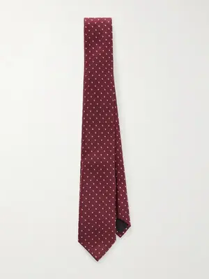 TOTEME 8cm Silk-jacquard Tie - Red