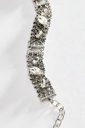 Anthropologie Crystal Chamail Bracelet - Silver