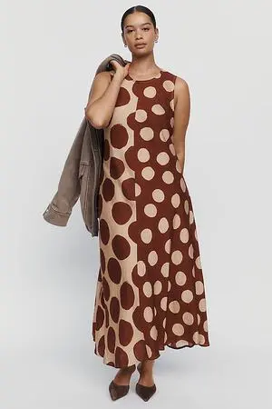 A.REN Merlot Sleeveless Midi Dress